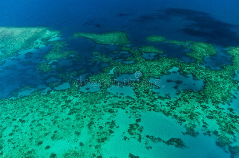 Aerial View of Moore Reef on the Outer Great Barrier Reef Stock Photo ...