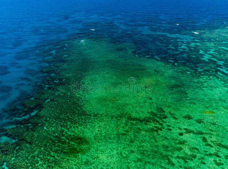 Aerial View of Moore Reef on the Outer Great Barrier Reef Stock Photo ...