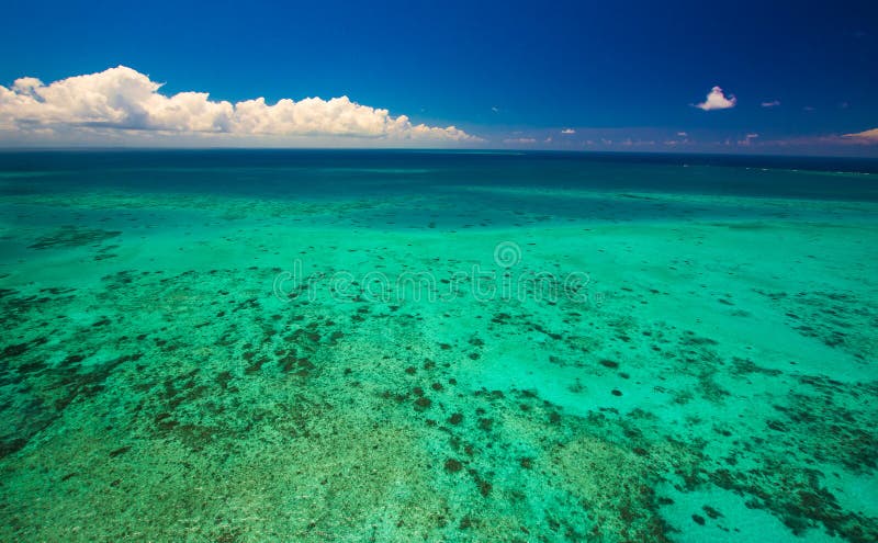 Aerial View of Moore Reef on the Outer Great Barrier Reef Stock Photo ...