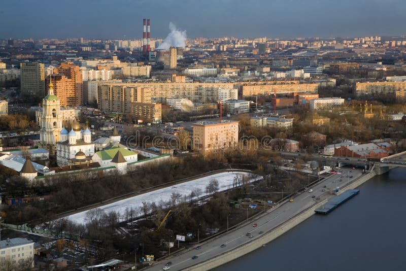 An aerial view of Moscow stock photo. Image of city, exterior - 12944690