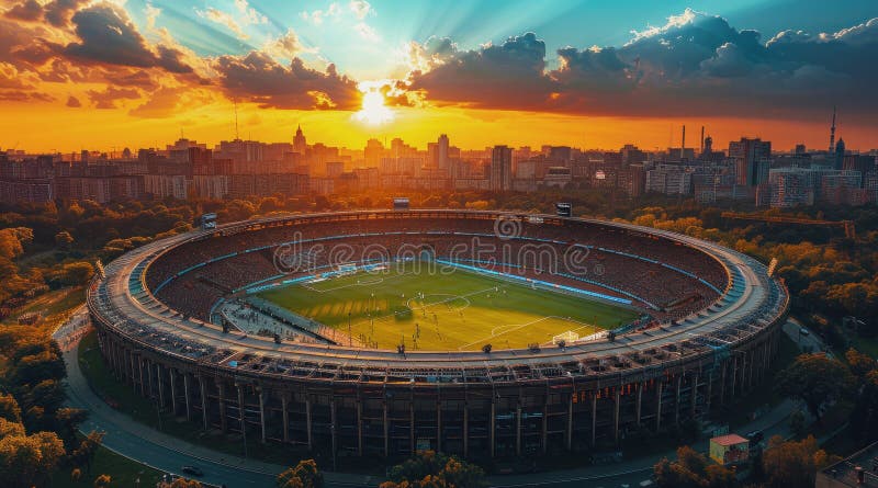 An Aerial View of the Most Beautiful Stadium Stock Illustration ...
