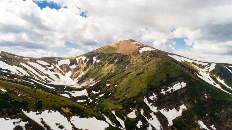 Aerial View of Mount Hoverla , Ukraine Carpathian Mountains. Stock ...