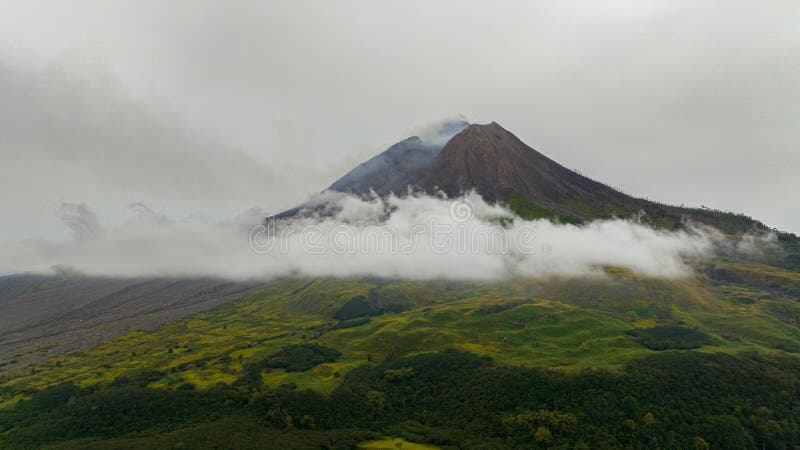 Aerial View of Mount Sinabung. Sumatra, Indonesia. Stock Image - Image ...