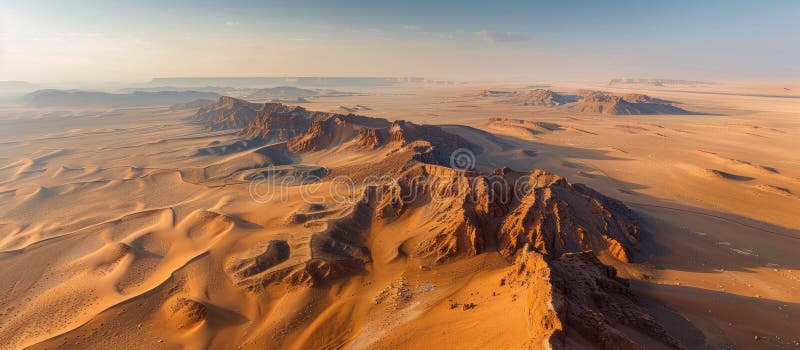 Aerial View of Mountain Range in the Desert Stock Photo - Image of ...
