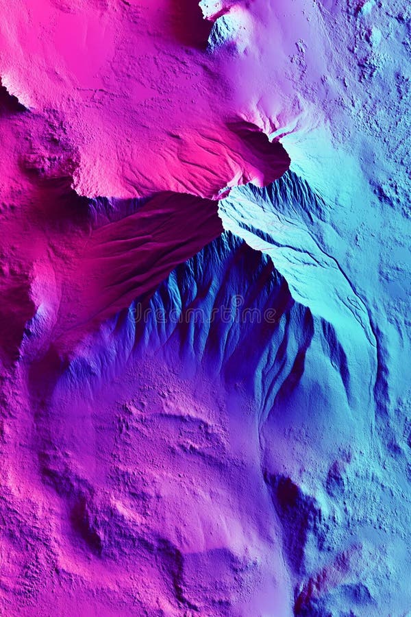 Aerial View of a Mountain Range Rendered in LiDAR GIS Highlighting ...