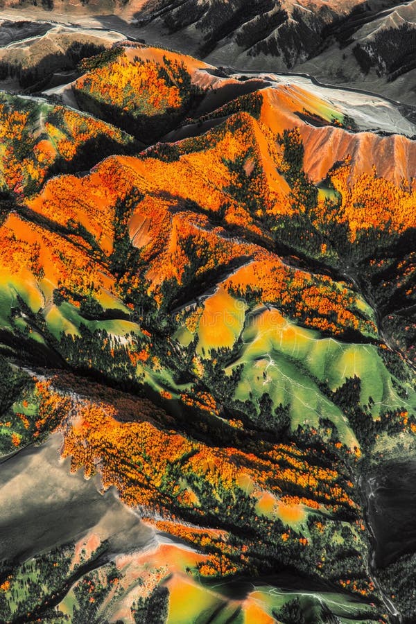 Aerial View of a Mountain Range Rendered in LiDAR GIS Highlighting ...