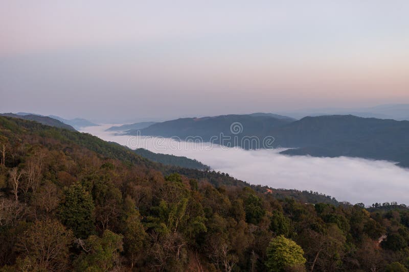 Aerial View of Mountain Summit at Sunset Stock Photo - Image of high ...
