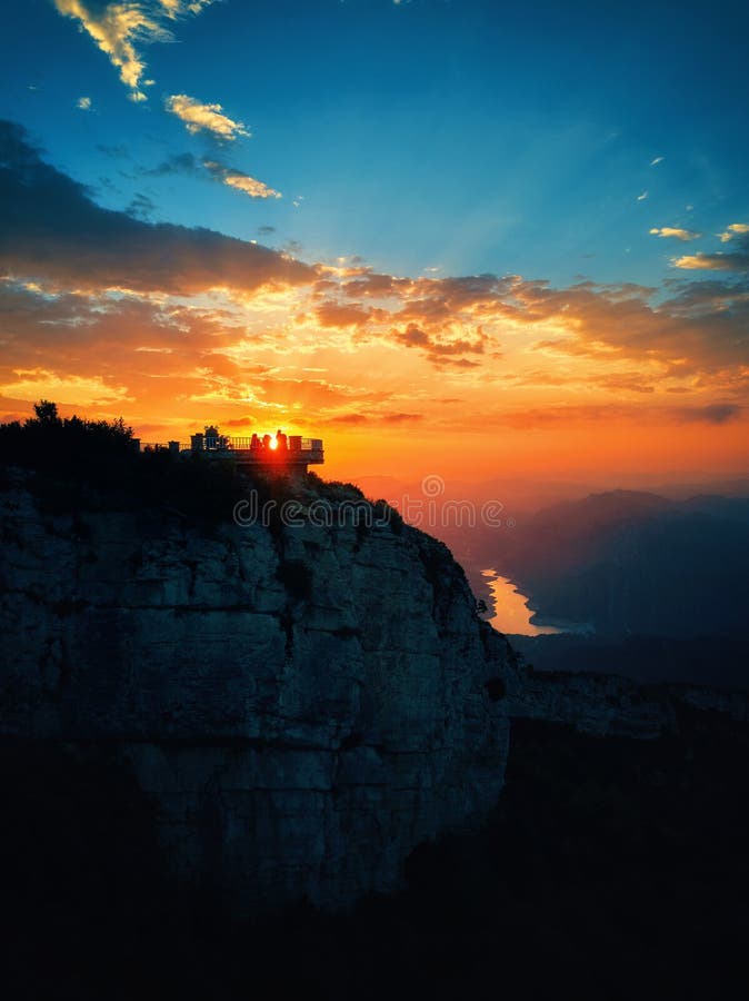 Aerial View of Mountain Viewpoint at Sunrise Stock Image - Image of ...
