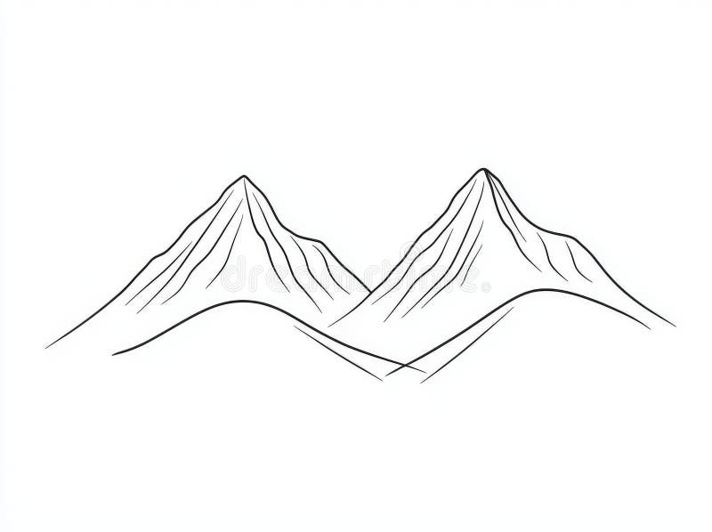 An Aerial View of the Mountains. Continuous One-line Drawing Stock ...