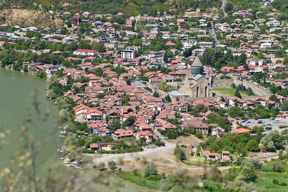 Mtskheta City from Jvari Monastery in Georgia Editorial Stock Image ...