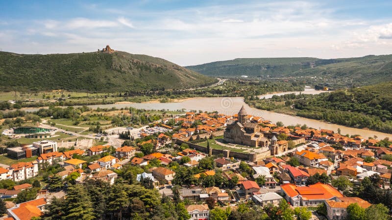 Aerial view of Mtskheta stock photo. Image of landscape - 247226592