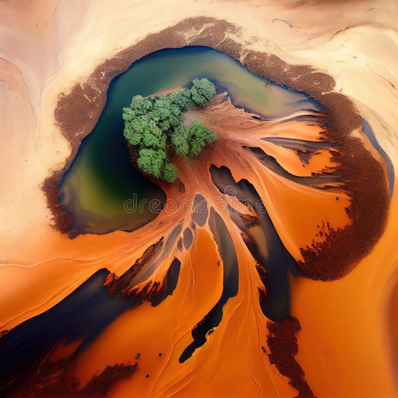 Aerial view of mud flow. stock illustration. Illustration of land ...