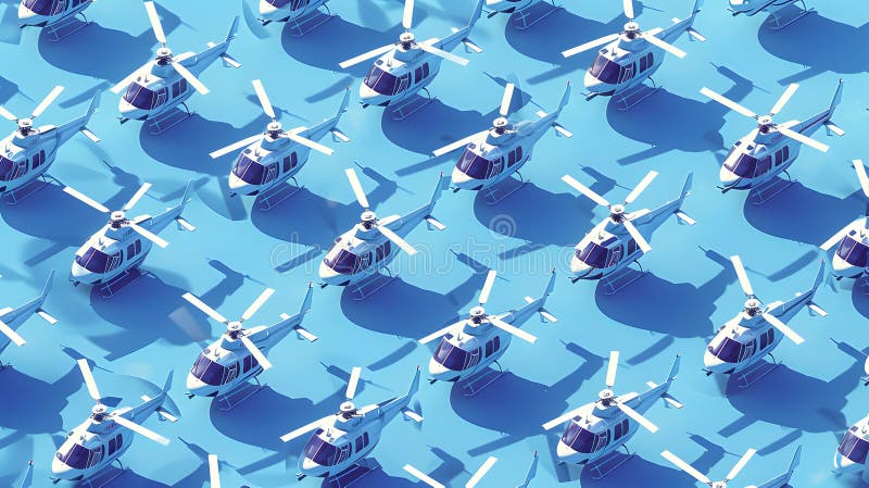 Aerial View of Multiple Helicopters in Formation High-Resolution Stock ...