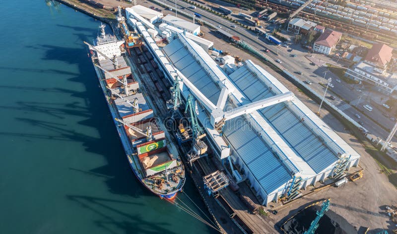 Aerial View of Multipurpose Industrial Cargo Terminal Stock Image ...
