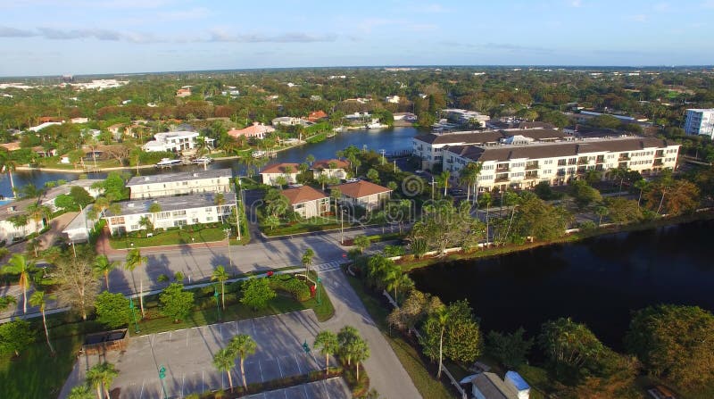 Aerial View of Naples at Dusk, Florida Stock Photo - Image of real ...