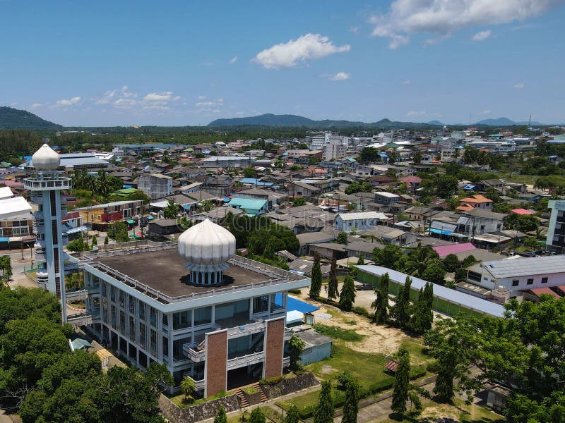 Aerial View of Narathiwat Central Mosque Thailand Stock Photo - Image ...