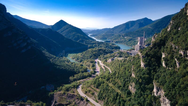 Aerial View of Natural Areas in Berga, Spain Stock Photo - Image of ...