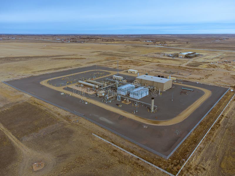 Aerial View of Natural Gas Processing Facility in Colorado Stock Photo ...