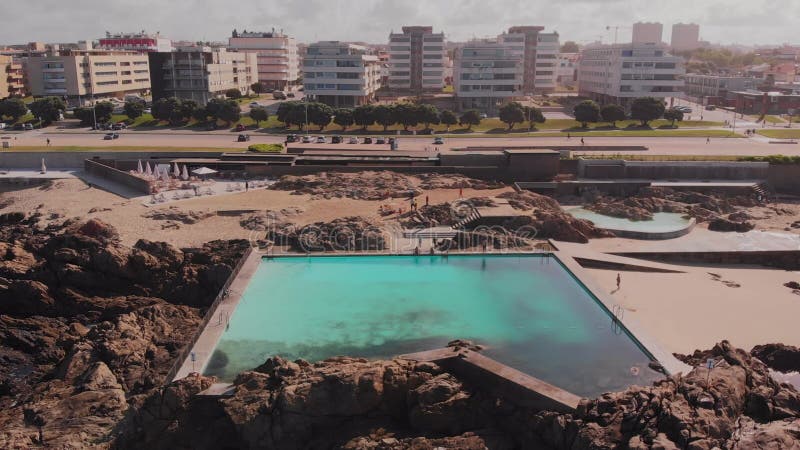 Aerial View of a Natural Pool in Matosinhos Stock Footage - Video of ... Aerial View of a Natural Pool in Matosinhos Stock Footage - Video of ...