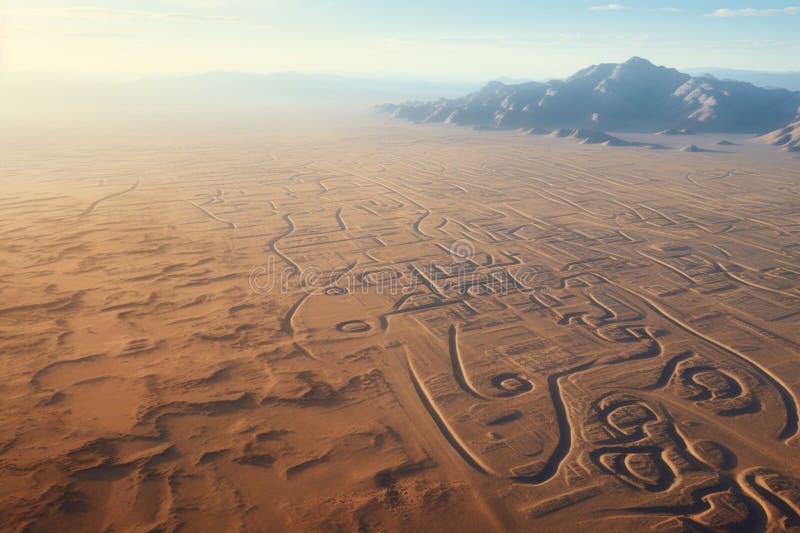 Aerial View of the Nazca Lines Ancient Geoglyphs Stock Illustration ...