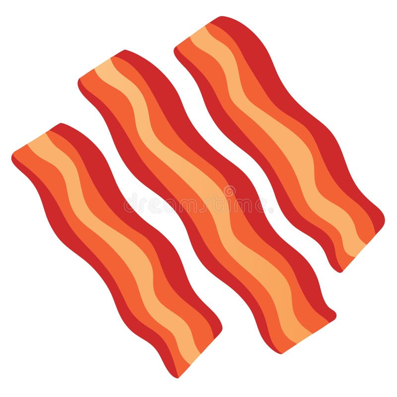 Aerial View of Neatly Arranged Bacon Rashers on a White Background ...