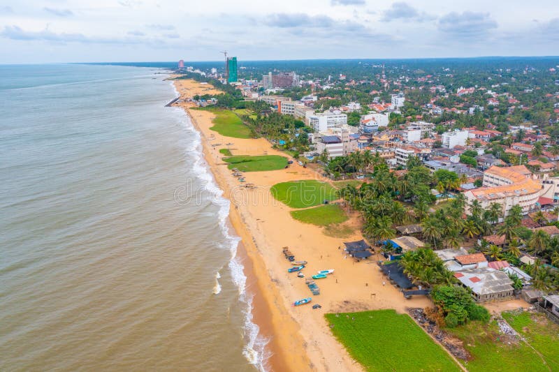 Aerial View of Negombo Beach in Sri Lanka Stock Image - Image of asia ...