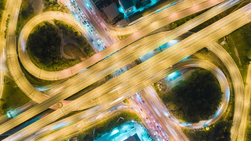 Aerial View Network or Intersection of Highway Road for Transportation ...