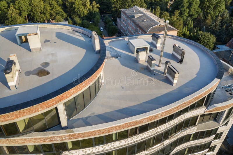 Aerial View of New Modern Skyscraper Building Under Construction Stock ...