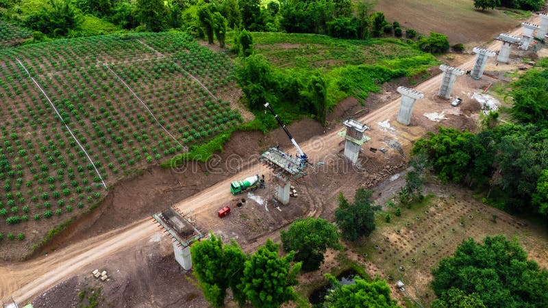 Aerial View of a New Road Development or Highway Under Construction ...