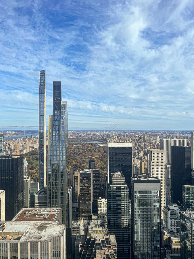 Aerial View of New York and Central Park from Top of the Rock Stock ...