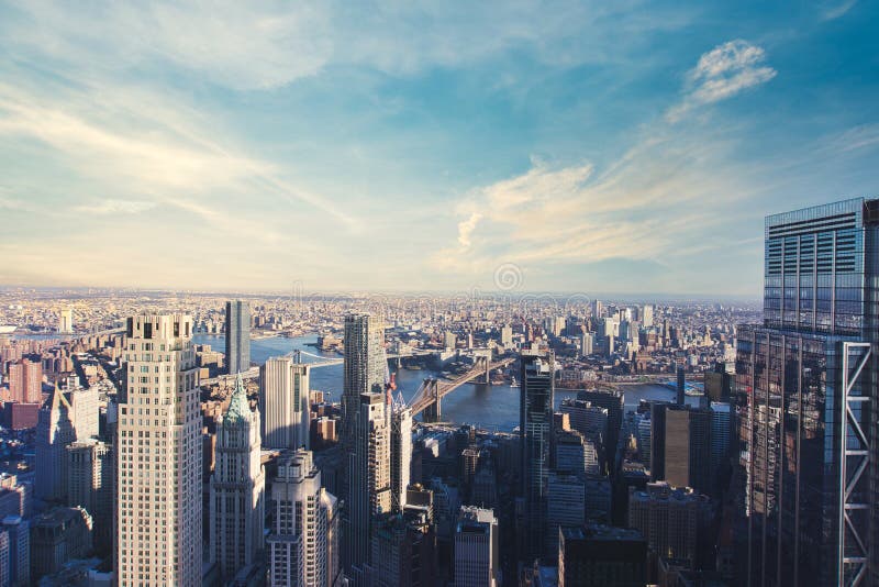 An Aerial View of New York City Skyline Stock Photo - Image of aerial ...