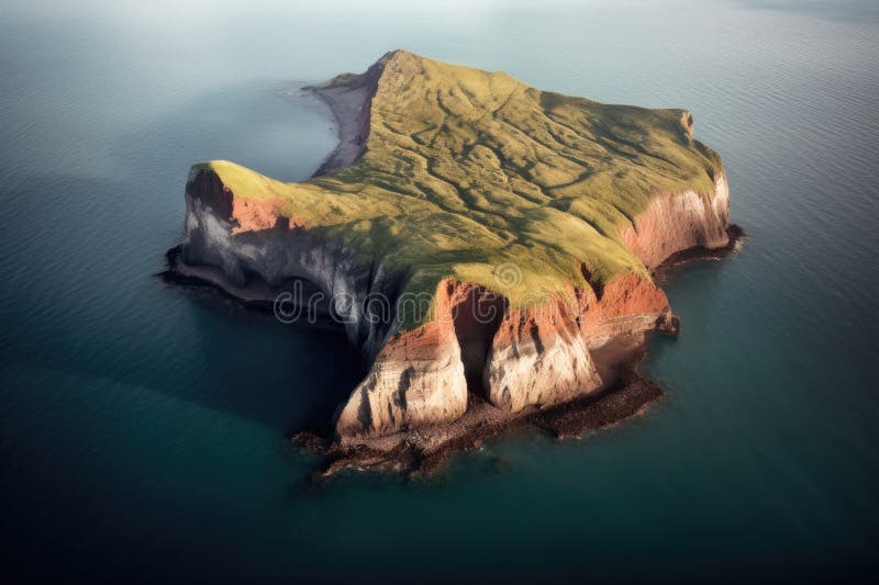 Aerial View of a Newly Formed Volcanic Island Stock Illustration ... Aerial View of a Newly Formed Volcanic Island Stock Illustration ...