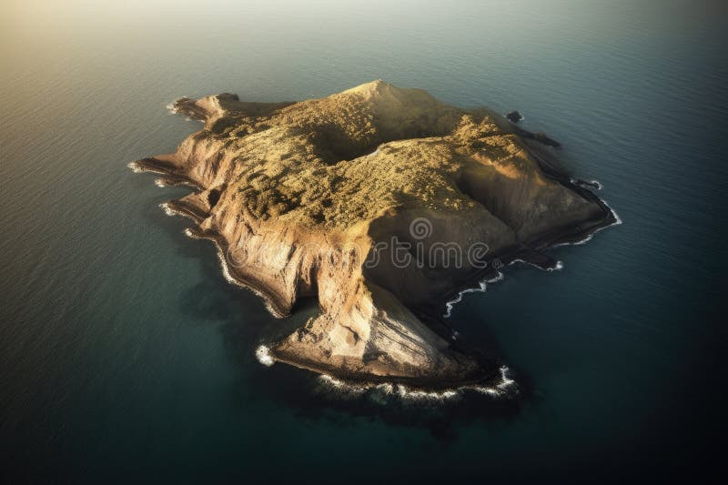 Aerial View of Newly Formed Volcanic Island Stock Illustration ... Aerial View of Newly Formed Volcanic Island Stock Illustration ...