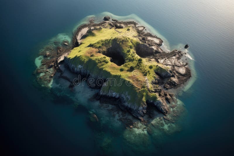 Aerial View of a Newly Formed Volcanic Island Stock Illustration ... Aerial View of a Newly Formed Volcanic Island Stock Illustration ...