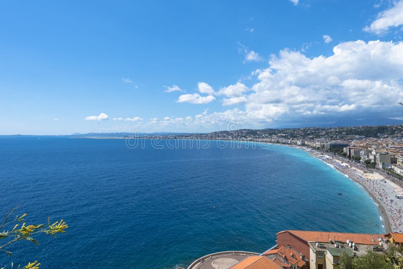 Aerial view of Nice coast stock photo. Image of mounrain - 39984146