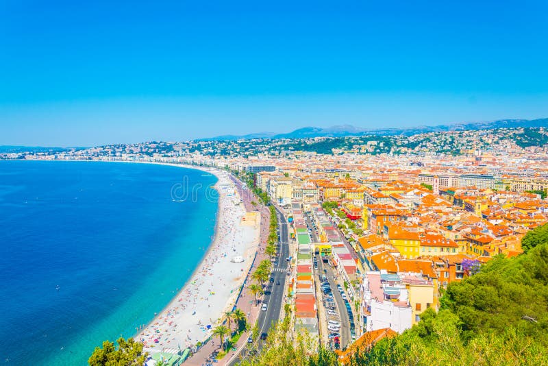 Aerial View of Nice, France Stock Image - Image of riviera, cityscape ...