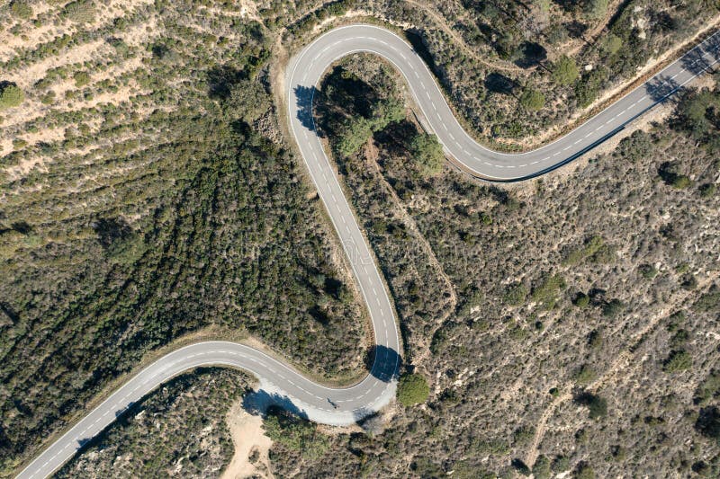Aerial View of Nice S-shaped Road on the Costa Brava Stock Photo ...