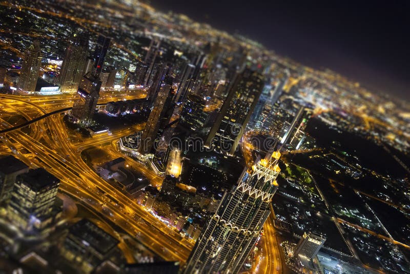Aerial view of night city stock photo. Image of city - 153612284