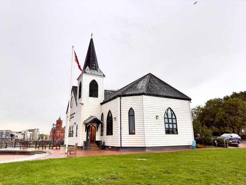 Aerial View of Norwegian Church in Cardiff Editorial Photography ... Aerial View of Norwegian Church in Cardiff Editorial Photography ...