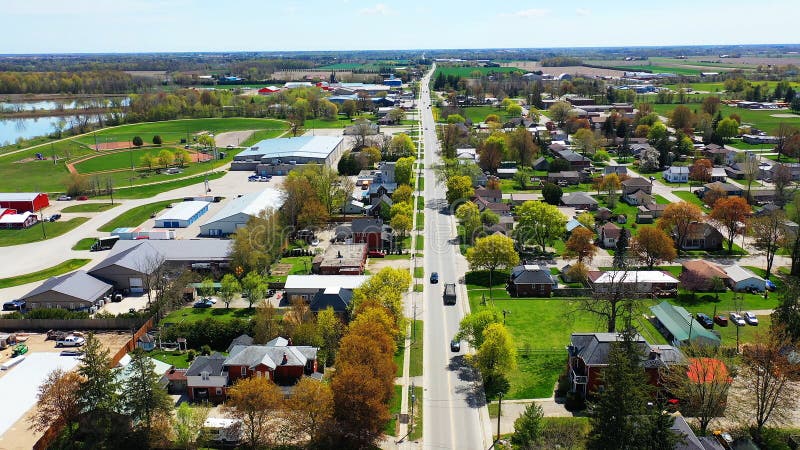 Aerial View of Norwich, Ontario, Canada on a Spring Morning Stock Photo ...