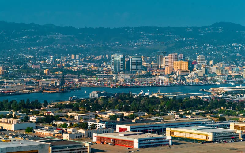 Aerial view of Oakland, CA stock image. Image of exterior - 153419541