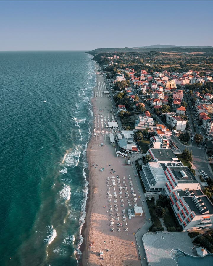 Aerial View of Obzor Beach, Bulgaria. Editorial Photo - Image of tour ...
