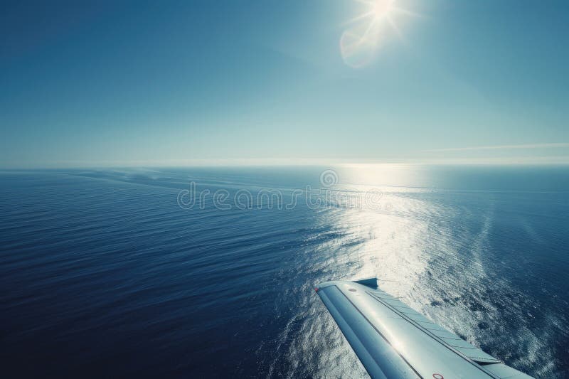 Aerial View of the Ocean from an Airplane Window Stock Photo - Image of ...