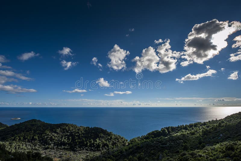 Aerial View of the Ocean and Forest Stock Photo - Image of coastline ...