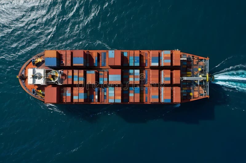 An Aerial View of an Ocean Liner Across the Ocean Stock Image - Image ...