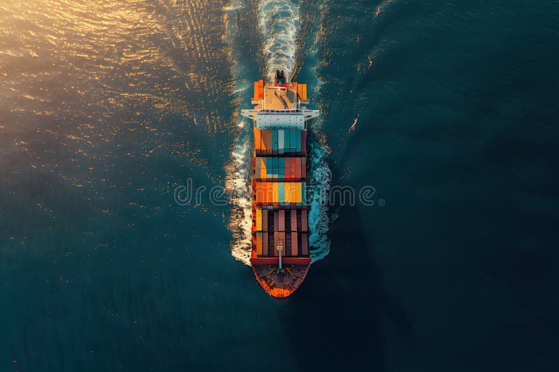 An Aerial View of an Ocean Liner Across the Ocean Stock Image - Image ...