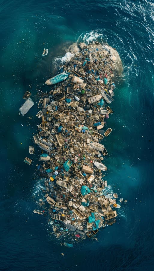 Aerial View of Ocean Plastic Pollution a Striking Image of Garbage ...