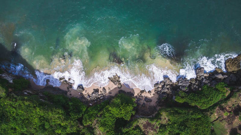Aerial view on ocean shore stock image. Image of aerial - 85146333