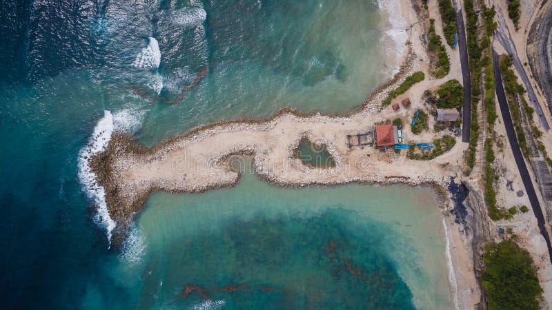 Aerial view on ocean shore stock photo. Image of tropical - 85149820