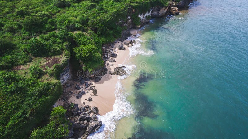 Aerial view on ocean shore stock image. Image of aerial - 85180921